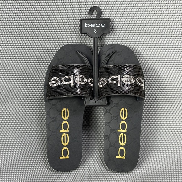 bebe | Shoes | Bebe Bling Slide Sandals Alivia Size 8 Nwt | Poshmark